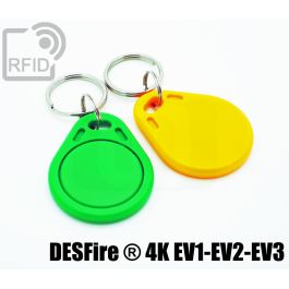 NFC Desfire 4K Ev1-Ev2-Ev3 RFID keyfob in colorful ABS with metal ring