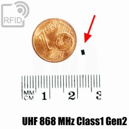 UHF 868 MHz Class1 Gen2 Piastrina micro Tag miniaturizzato